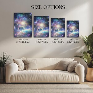 Galaxy Wall Art, Space Theme Poster, Starry Sky Digital Print, Planets ...