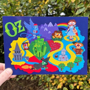 A5 Art Print | Wizard of Oz Map | Felt Artwork Heavyweight Print - Etsy