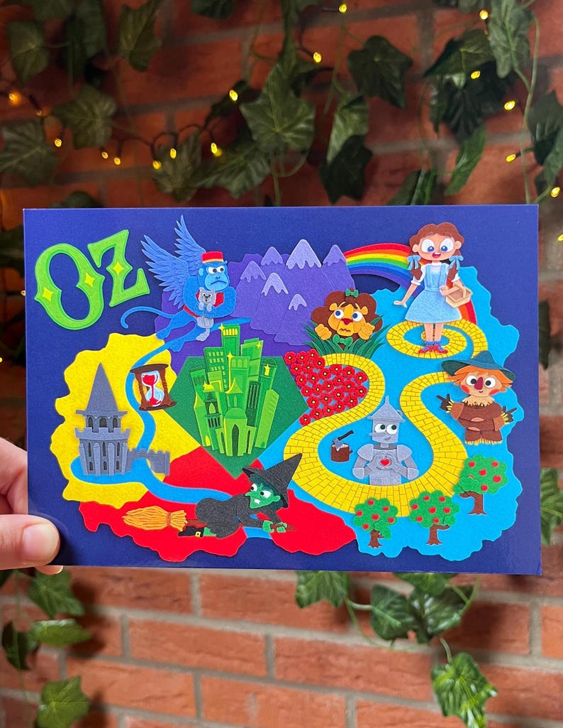 A5 Art Print Wizard of Oz Map Felt Artwork Heavyweight Print - Etsy
