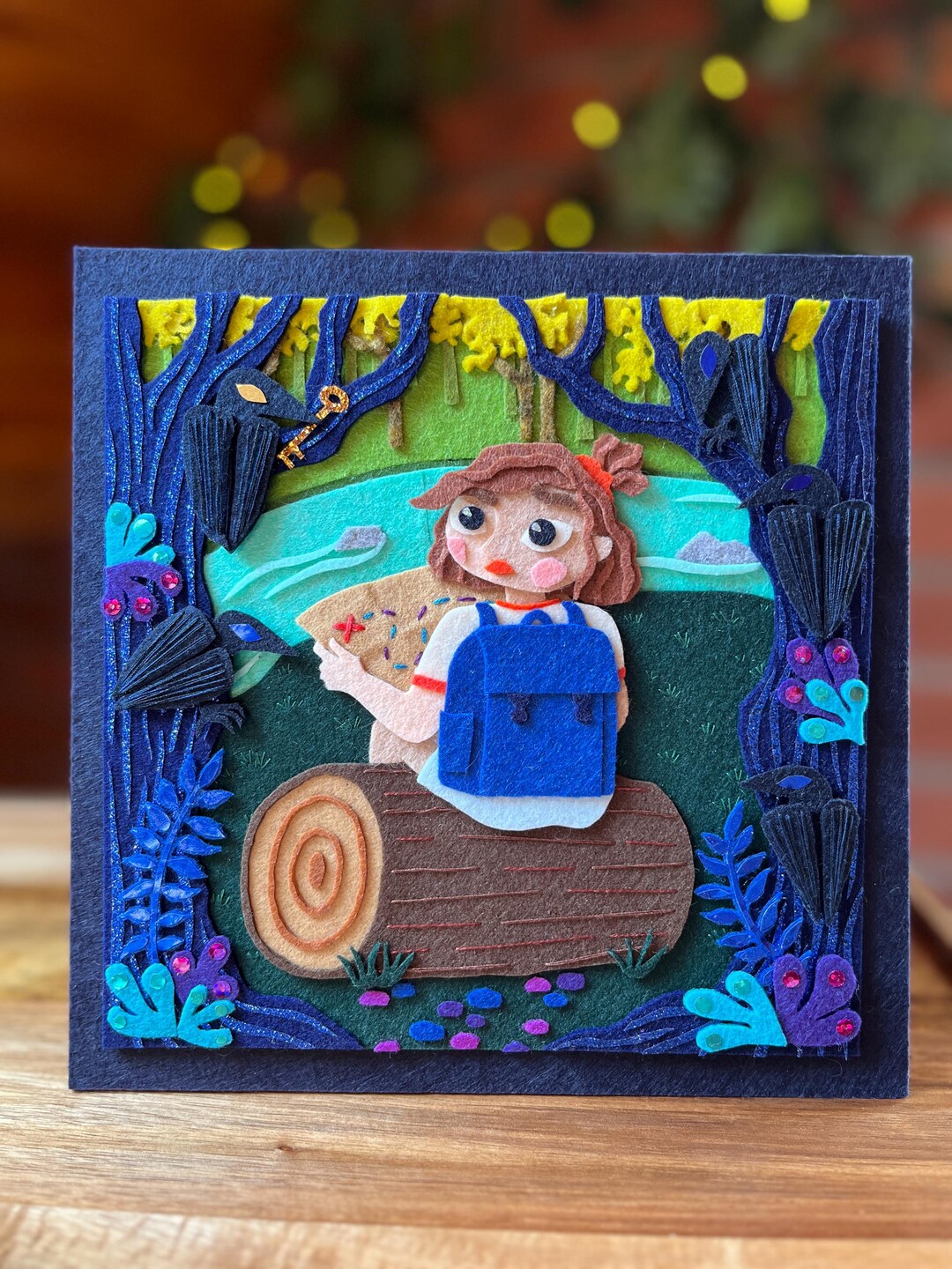 Magical Treasure Map Scene Mixed Media Art Embroidered Textile ...
