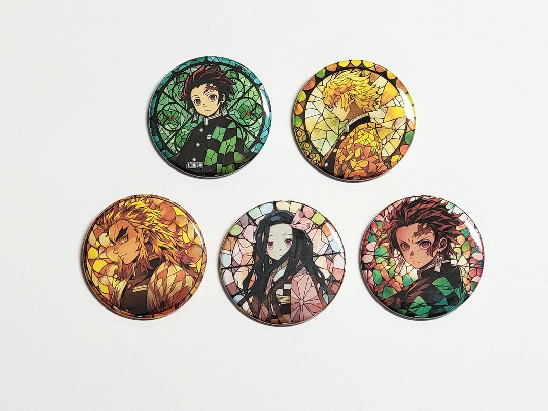 Demon Slayer pins buttons Tanjiro Kamado Nezuko Zenitsu Agatsuma ...