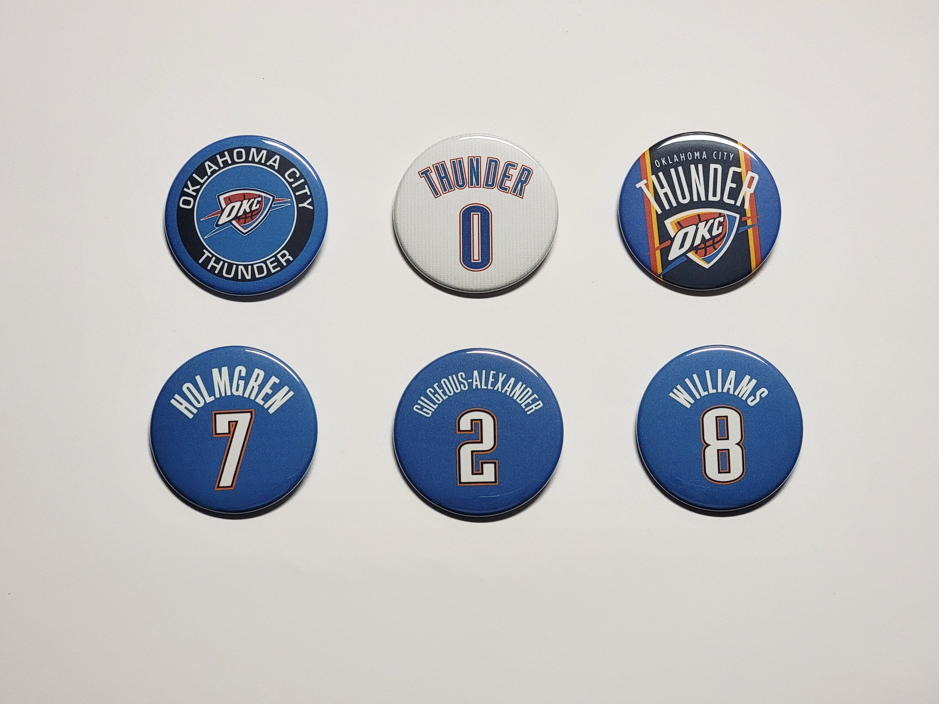 Oklahoma City Thunder Pins LARGE Buttons OKC Thunder Basketball Team ...