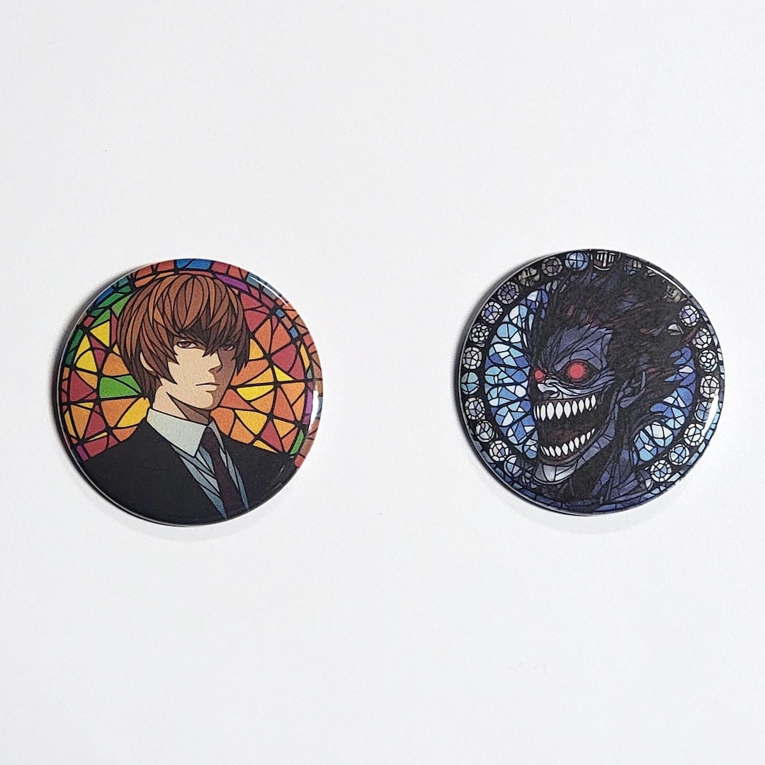 Death Note Pins LARGE Buttons Light Yagami Ryuk Shinigami Pinback ...