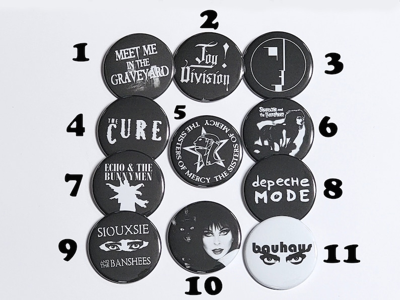 Goth Culture Buttons Pins Siouxsie and the Banshees Pinback the Cure ...