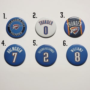 Oklahoma City Thunder Pins LARGE Buttons OKC Thunder Basketball Team ...