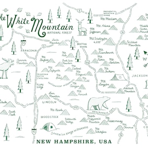 White Mountain National Forest Map - Etsy