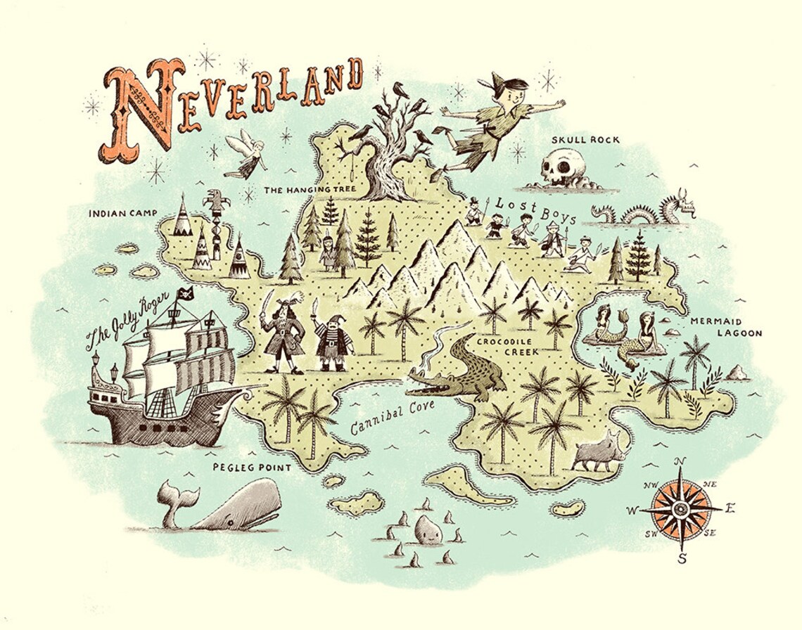 Neverland Map - Etsy