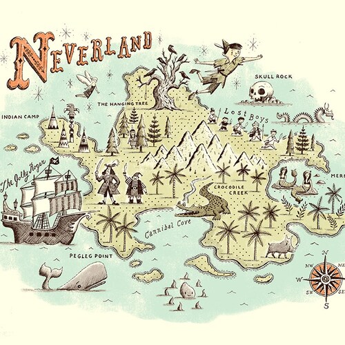 Neverland Map - Etsy