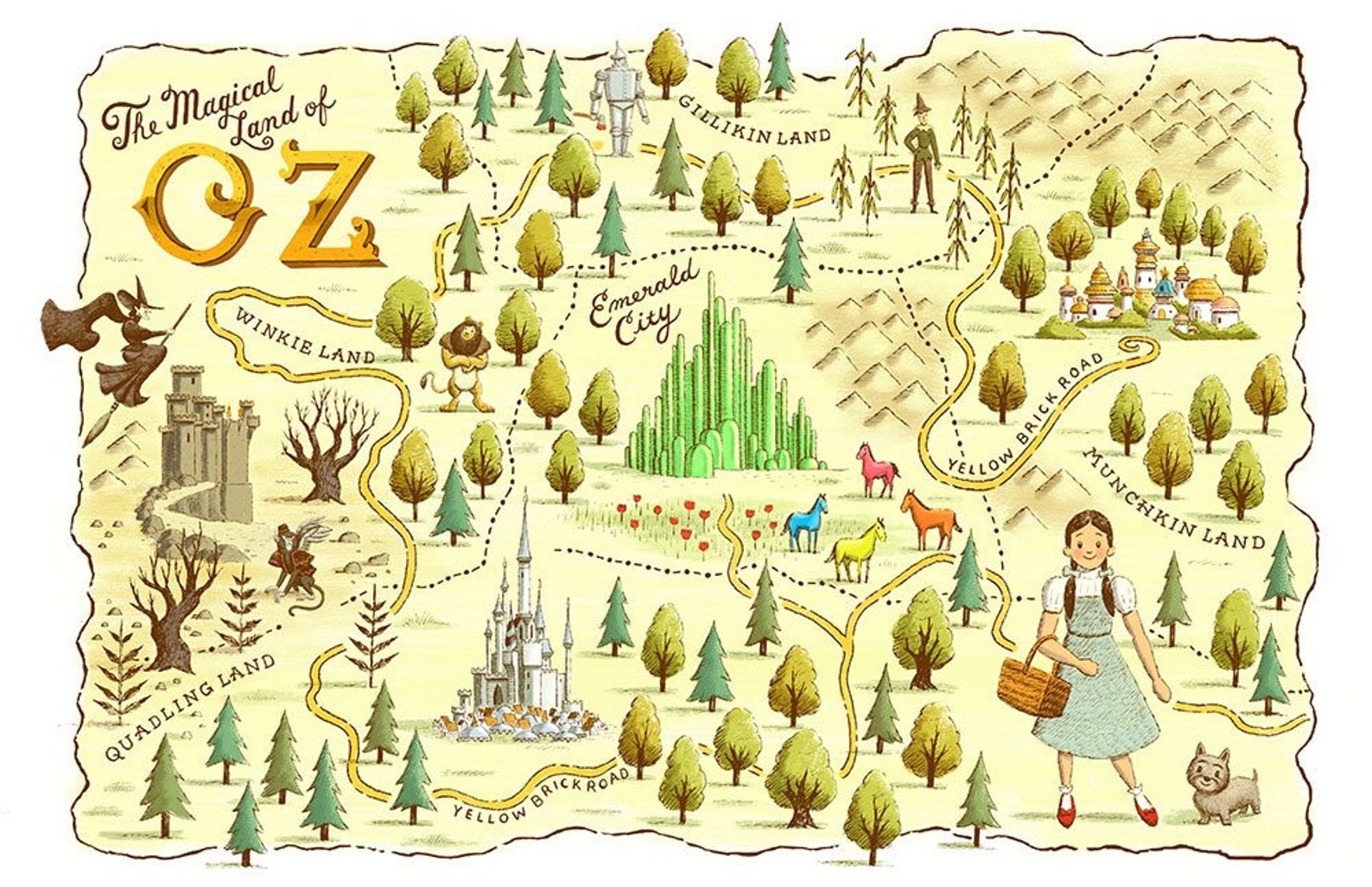 Magical Land of Oz Map - Etsy