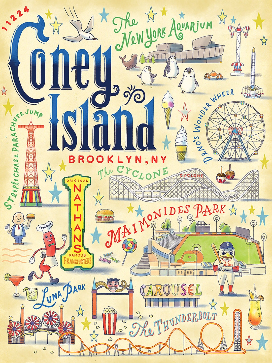 Coney Island Poster - Etsy