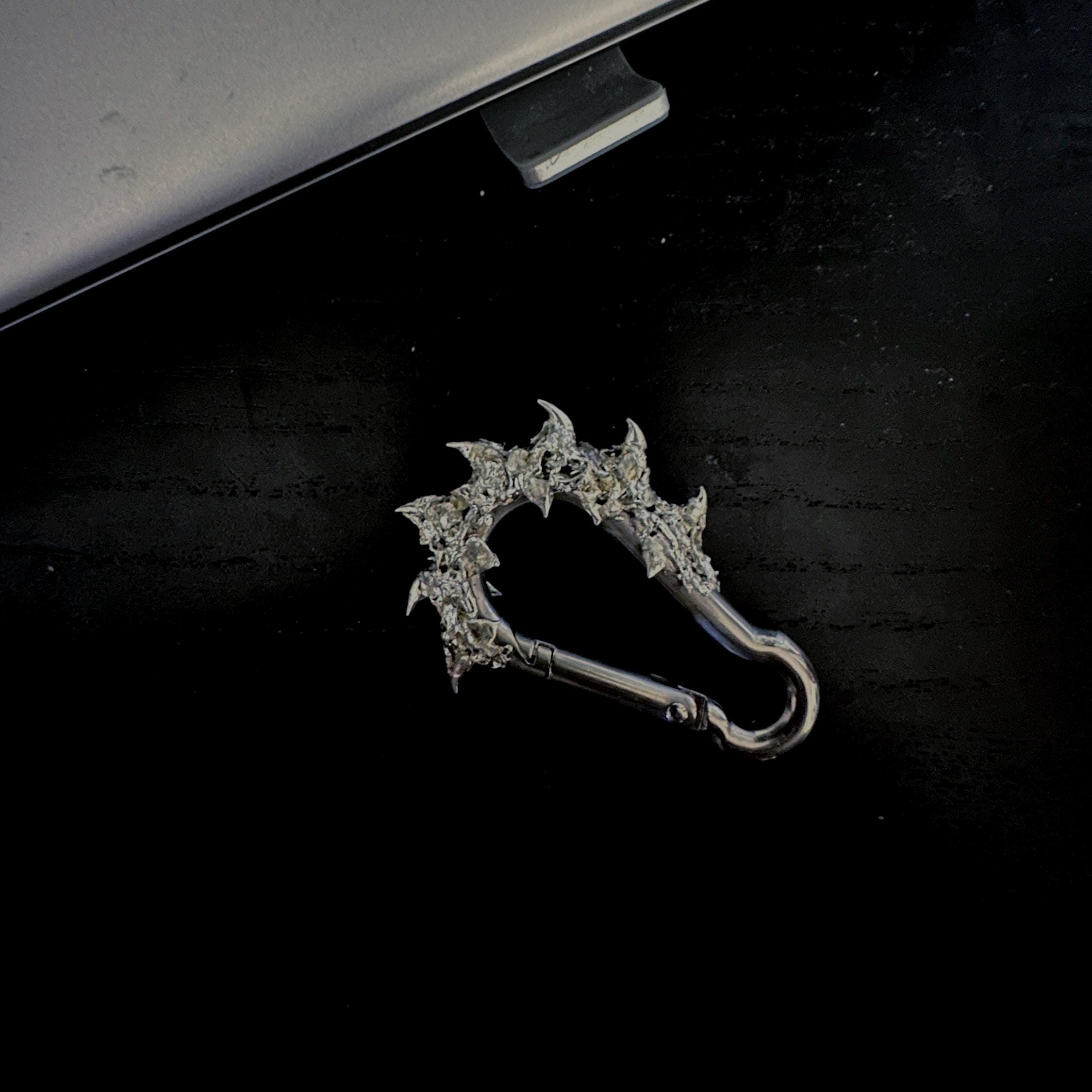 Spiked Carabiner in Stainless Steel, Spiked Keychain, Cybersigilism ...