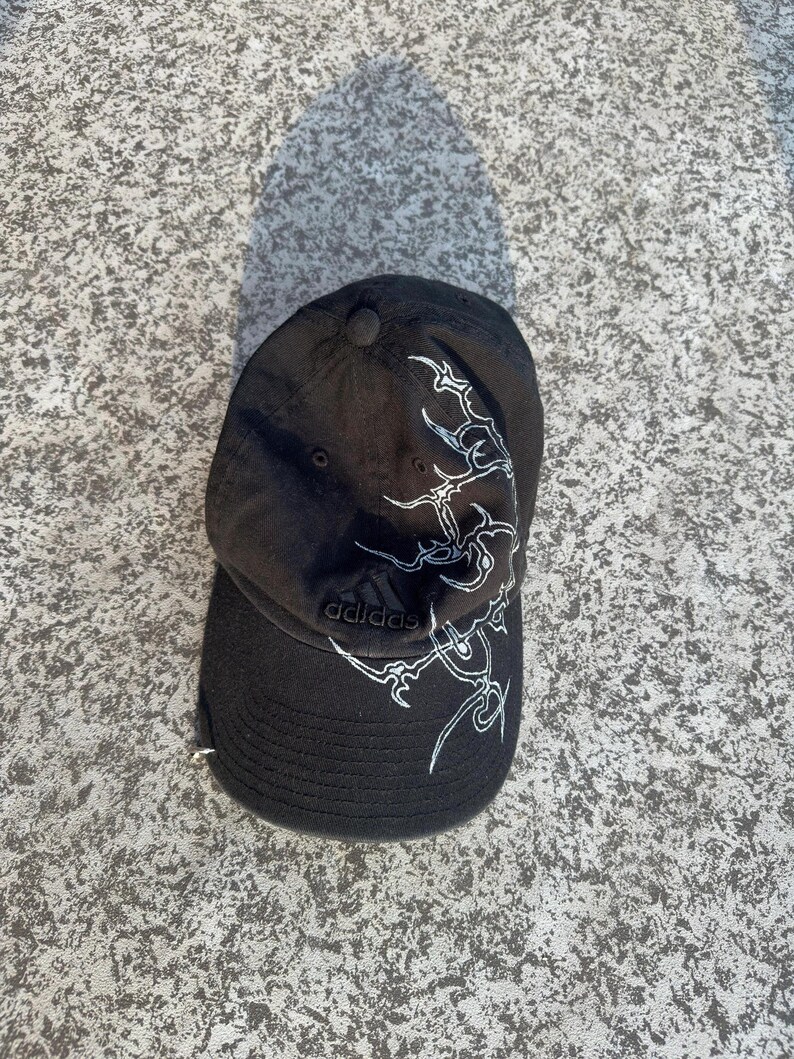 Adidas Logo Sigil Hat in Black, Gothic Cap, Gothic Snapback, Tribal Cap ...