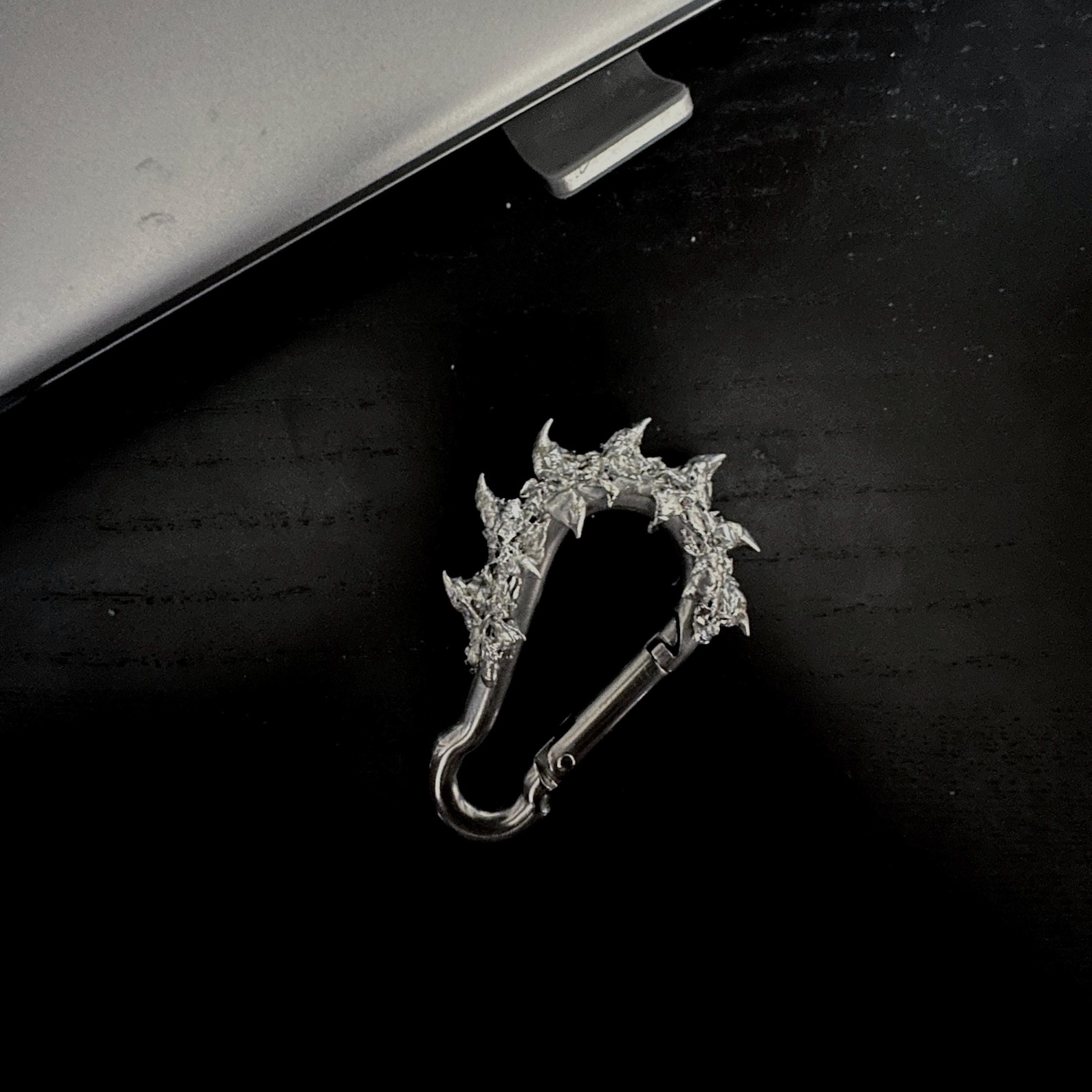 Spiked Carabiner in Stainless Steel, Spiked Keychain, Cybersigilism ...