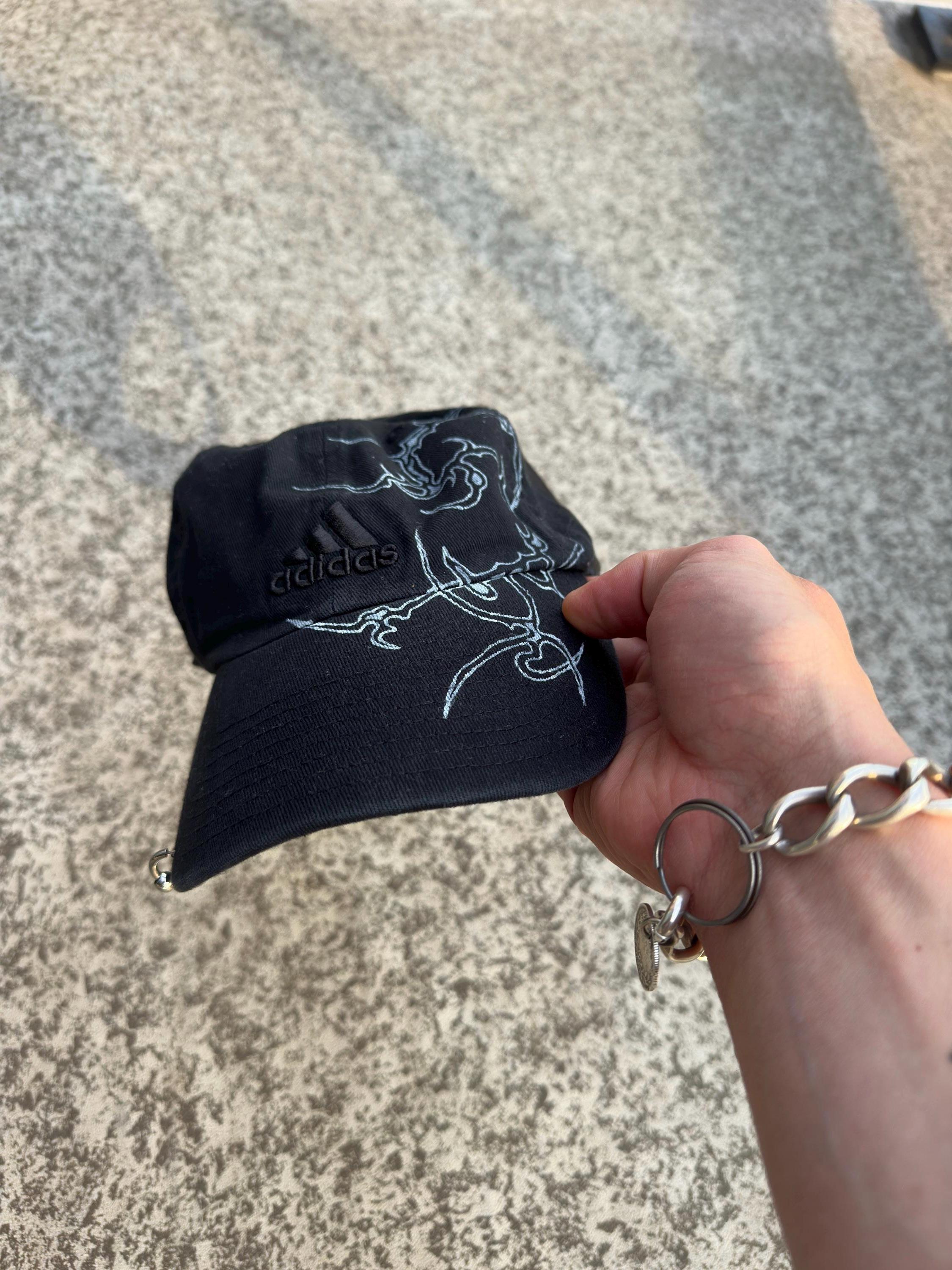 Adidas Logo Sigil Hat in Black, Gothic Cap, Gothic Snapback, Tribal Cap ...