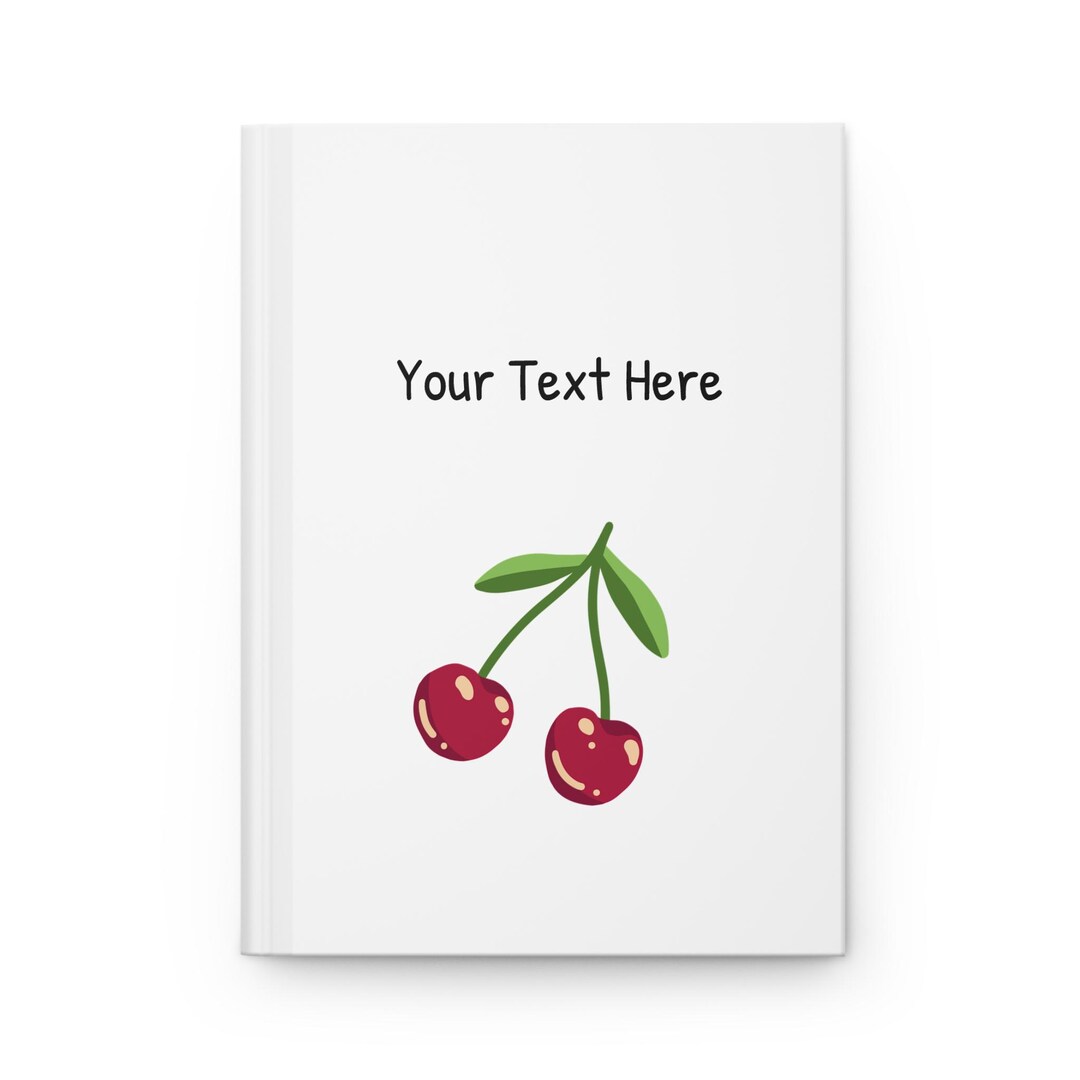 White Cherry Hardcover Journal, Cute Notebook for Writing, Cherry ...