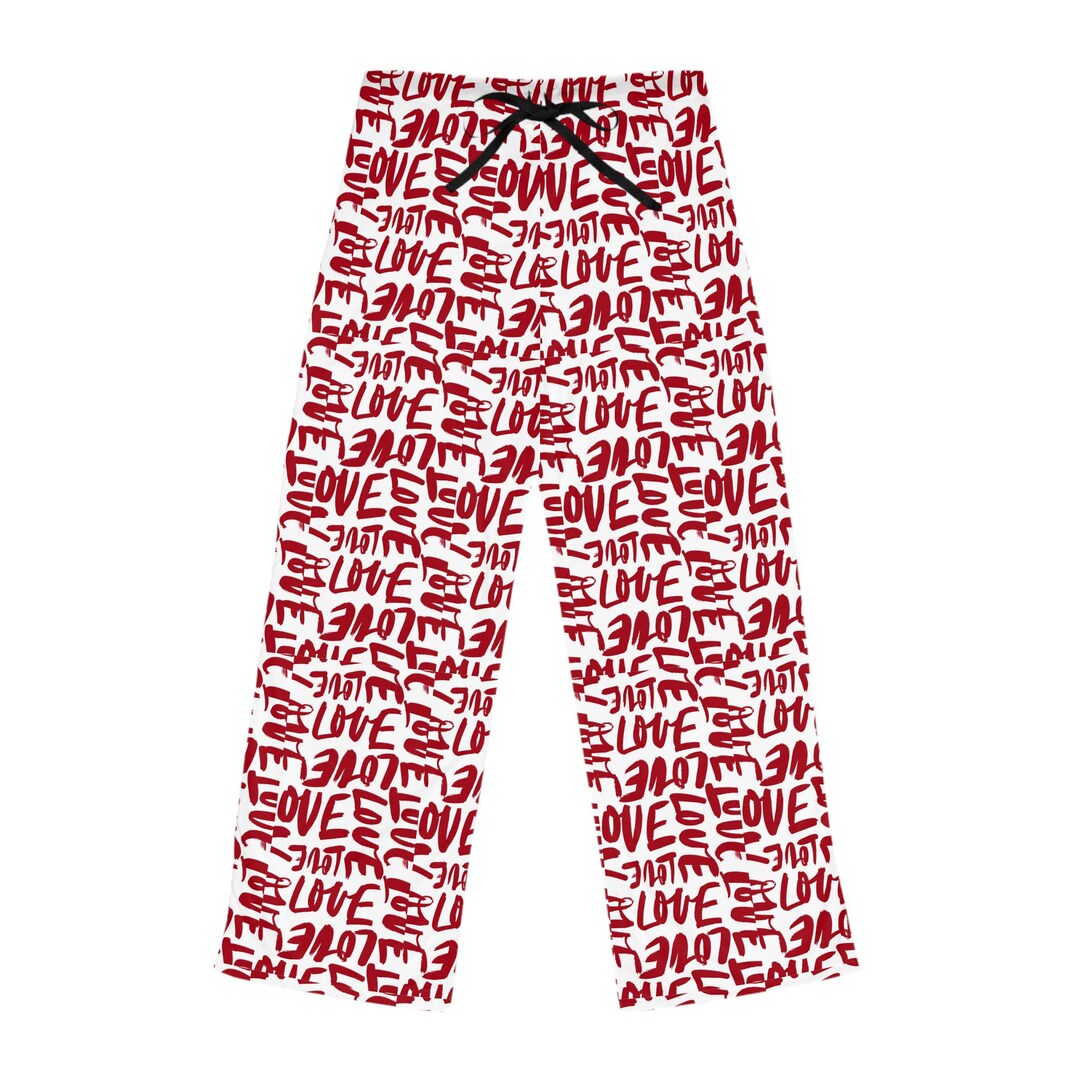 LOVE Women's Pajama Pants, Colorful Lounge Sleepwear, Soft Cotton PJ ...