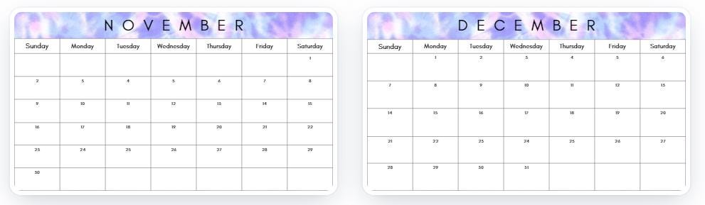 Tie Dye 2025 Monthly Calendardigital Downloadgoodnotes, Printable - Etsy