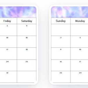 Tie Dye 2025 Monthly Calendardigital Downloadgoodnotes, Printable - Etsy