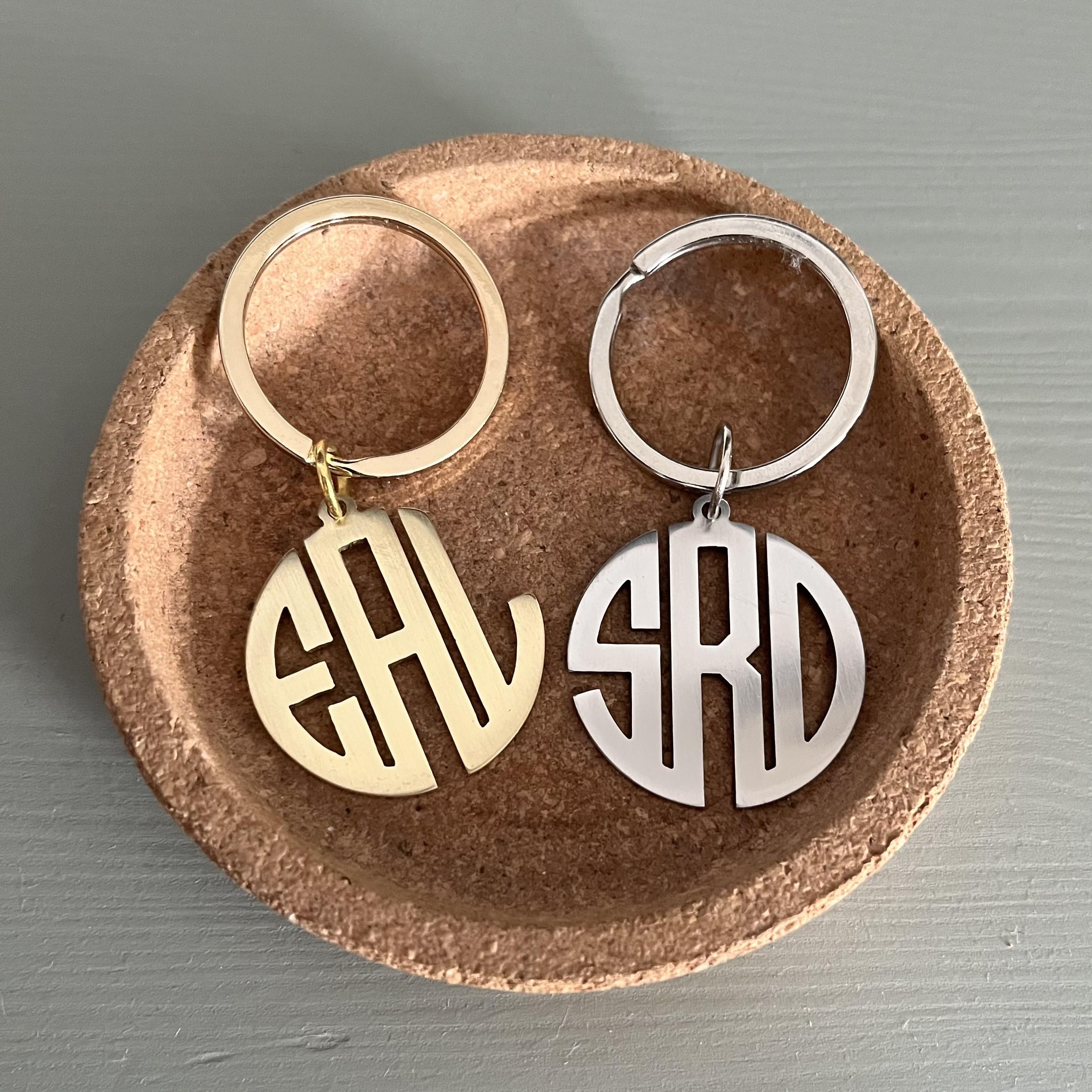 Personalized Family Monogram Keychain, Custom Stainless Steel or Brass ...