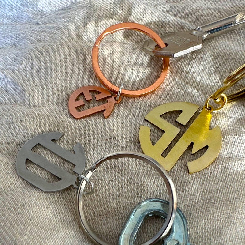 Monogram Keychain - Etsy