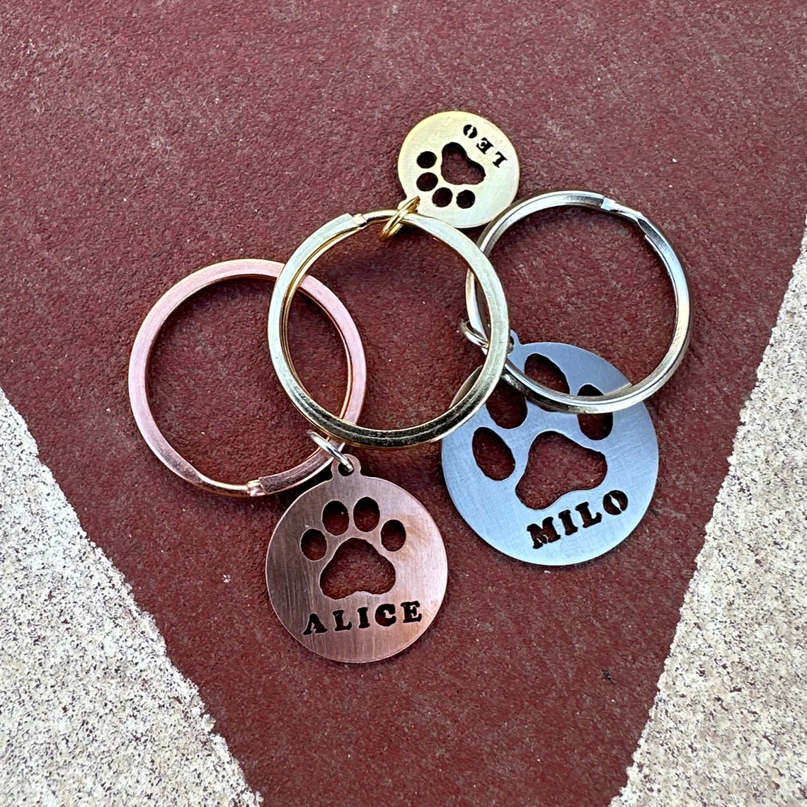 Personalized Pet Paw Print Keychain: Custom Cat/dog Name Tag, Stainless ...