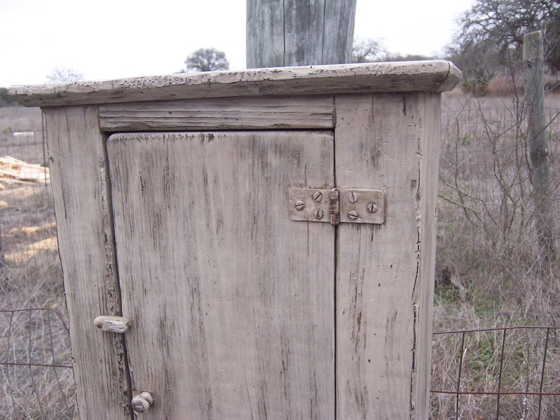 Wall Cabinet Primitive Small Cupboard Shelf Cottage Shabby Chic Hanging ...