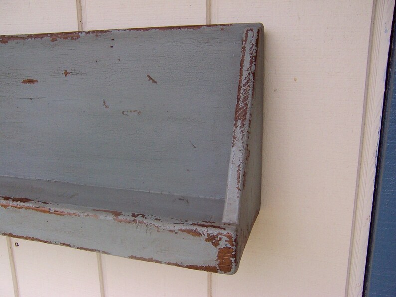 Primitive Shelf Rustic Shelf Plate Rack Country Painted Wood Distressed ...
