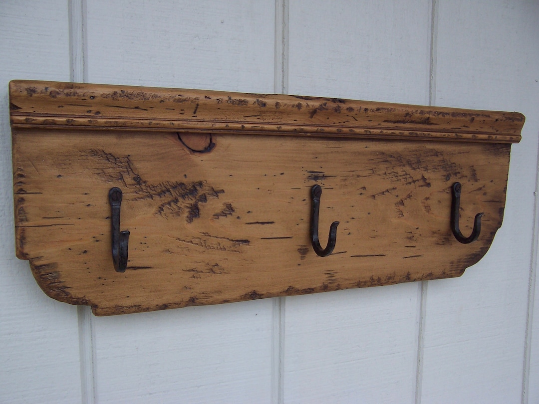 Primitive Shelf Rack Coat Rack Farmhouse Shelf Rustic Country ...