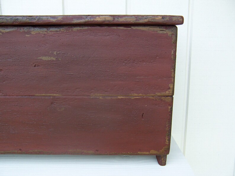 Primitive bench blanket hope chest small storage box trunk | Etsy