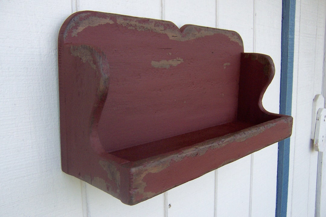 Distressed Shelf Farmhouse Shelf Primitive Bathroom Wall Shelf, Hanging ...