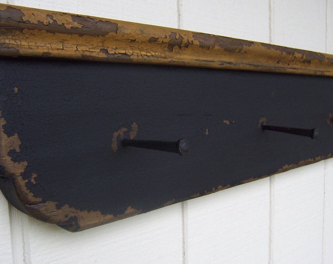 Farmhouse Shelf Rustic Shelf Primitive Wall Shelf Coat Rack Hanging ...