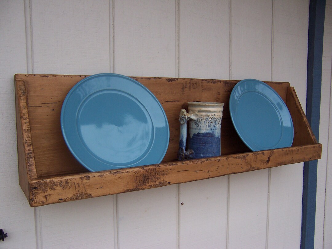 Primitive Shelf Plate Rack Rustic Shelf Country Shelf Distressed Bowl ...