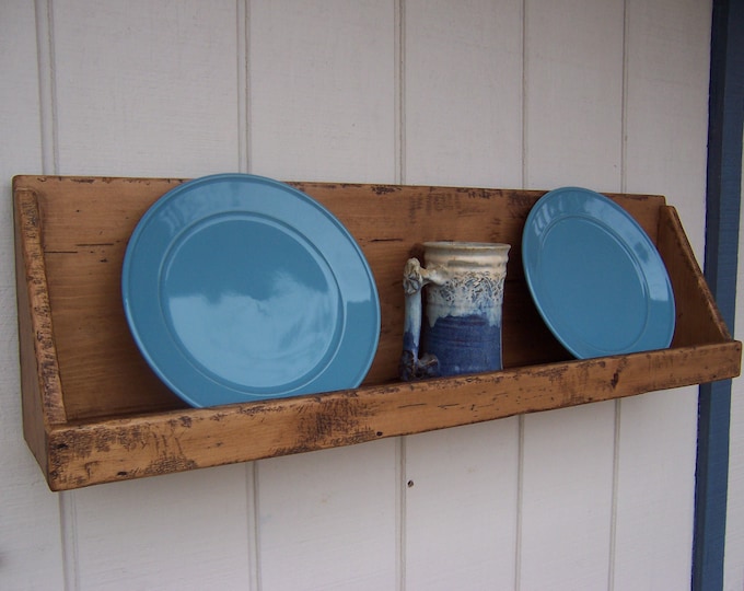 Primitive Shelf Plate Rack Rustic Shelf Country Shelf Distressed Bowl ...