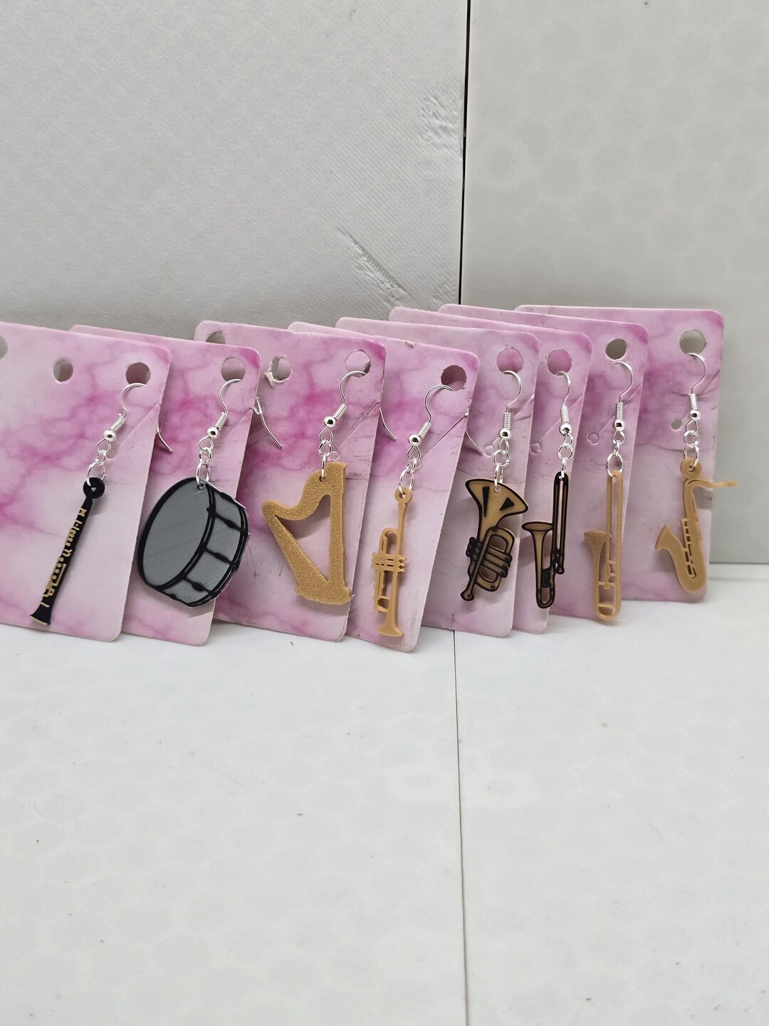 Music Instrument Earrings 3D Printed - Etsy