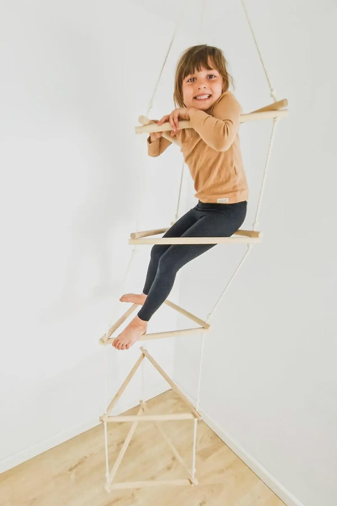 Triangle Climbing Tower 5 Steps Large Children Rope Climbing Ladder ...