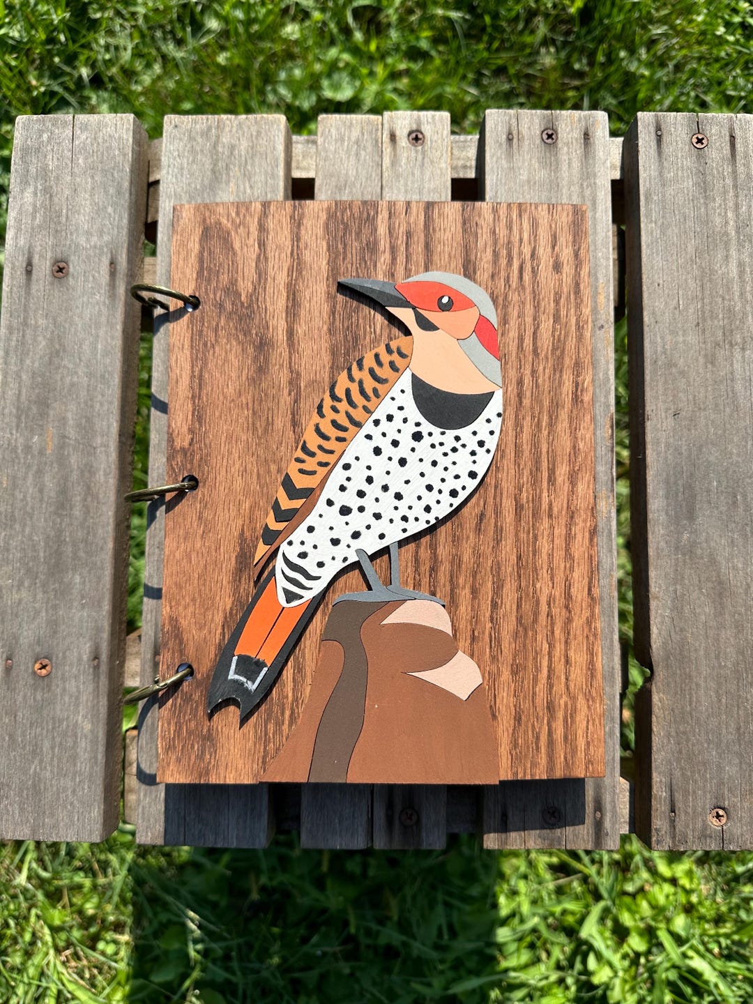 Northern Flicker Wood Notebook - Red Oak Journal Bird Lovers ...
