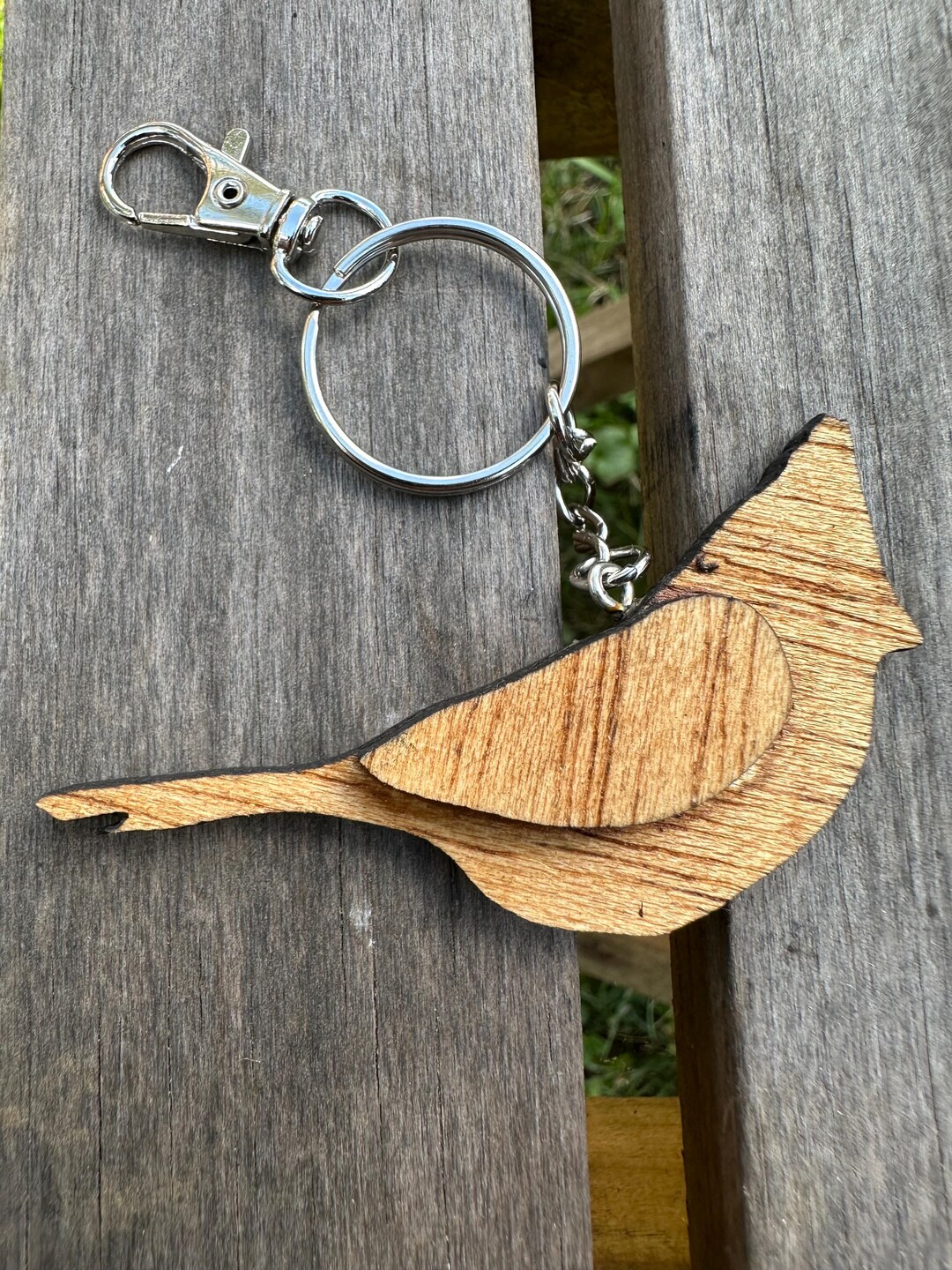 Wooden Cardinal Keychain - Wood Bird Keychain - Etsy