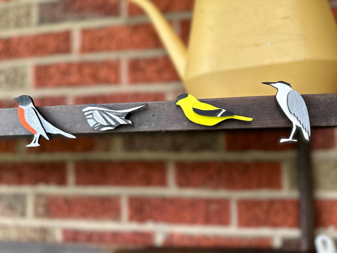 Wooden Bird Magnets - Magnetic Birds- Handmade Fridge Magnets for ...