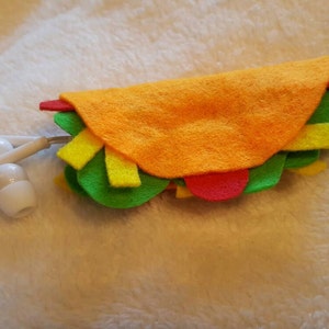 Taco Felt Ear Bud or Cord Holder - Etsy