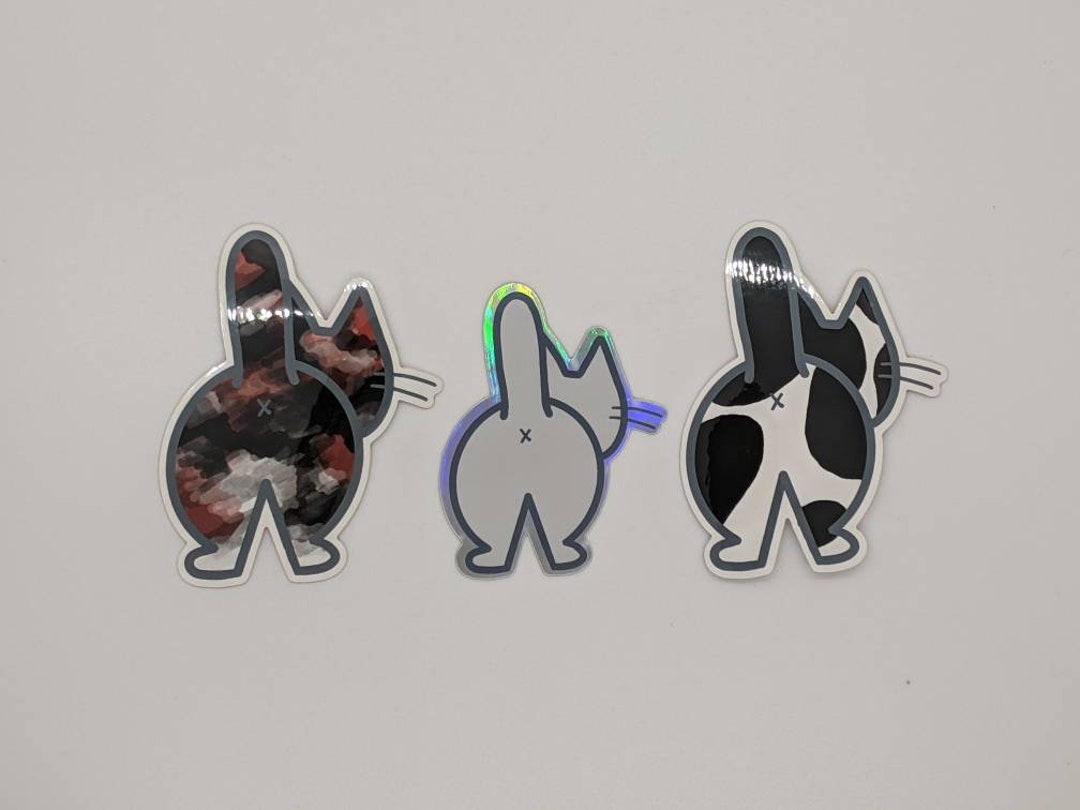 Cat Butt Sticker Pack! - All 3 Kitty Booties Included) - Calico, Tuxedo ...