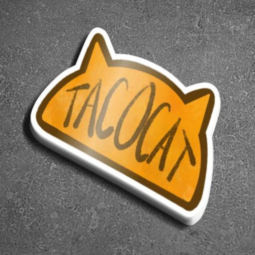 Tacocat Vinyl Waterproof Sticker - TACOCAT Spelled Backwards is TACOCAT ...