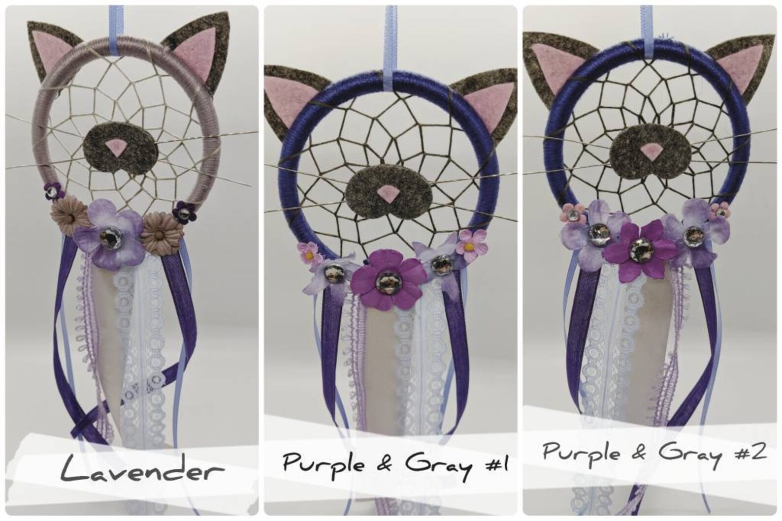 Small Kitty Cat Dream Catcher MORE COLORS ADDED Pink, Yellow, Blue ...