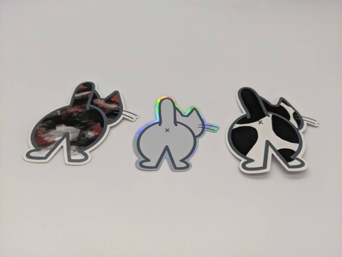 Cat Butt Sticker Pack! - All 3 Kitty Booties Included) - Calico, Tuxedo ...