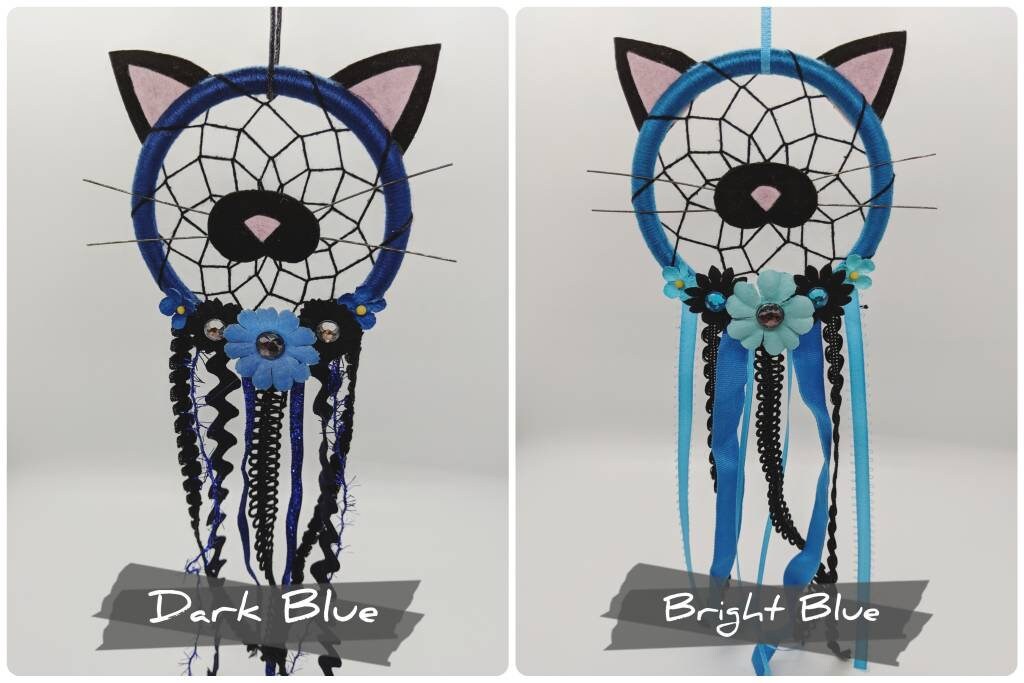 Small Kitty Cat Dream Catcher MORE COLORS ADDED Pink, Yellow, Blue ...