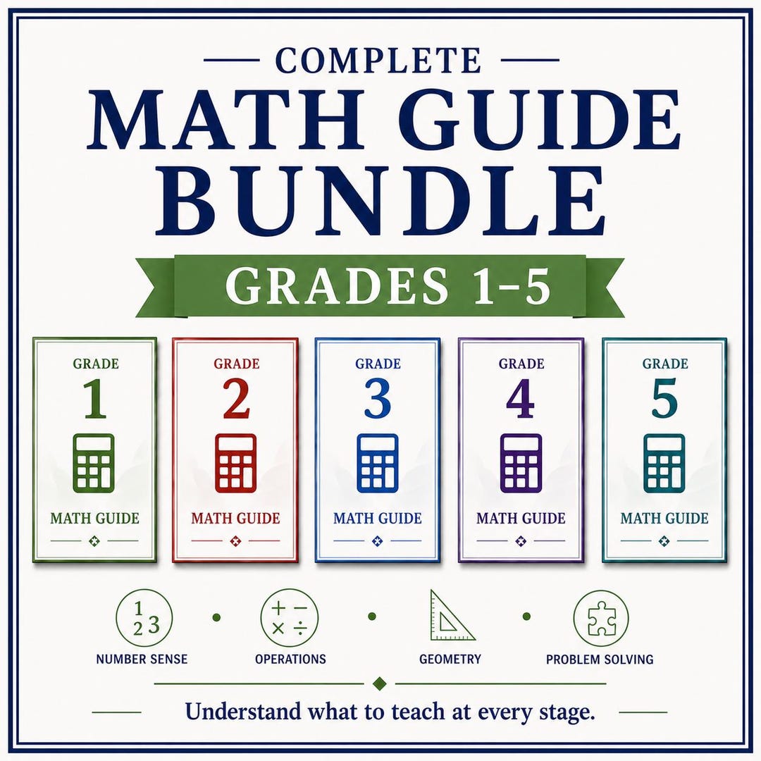 Grades 1–5 Math Complete Parent Guide Bundle | 5 Full Guides ...