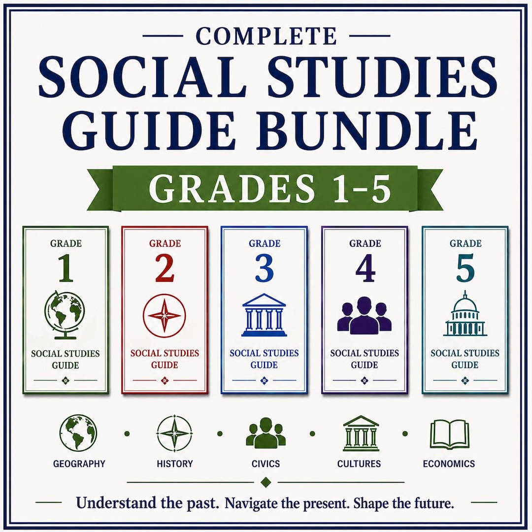 Klasse 1–5 Social Studies Guide Bundle | Unterstützung für Homeschool ...