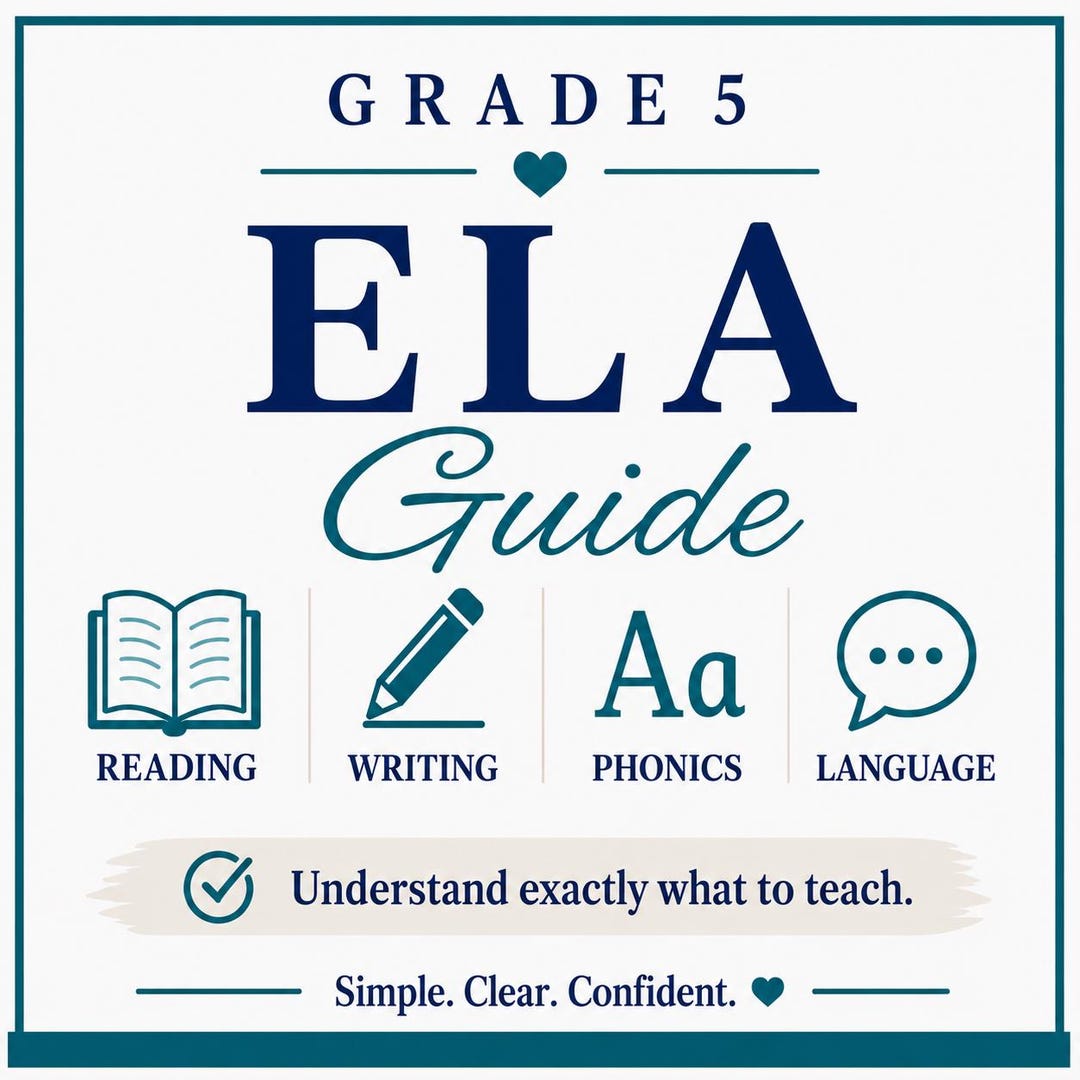 Grade 5 ELA Guide - Writing, Comprehension, Reading, Literacy ...