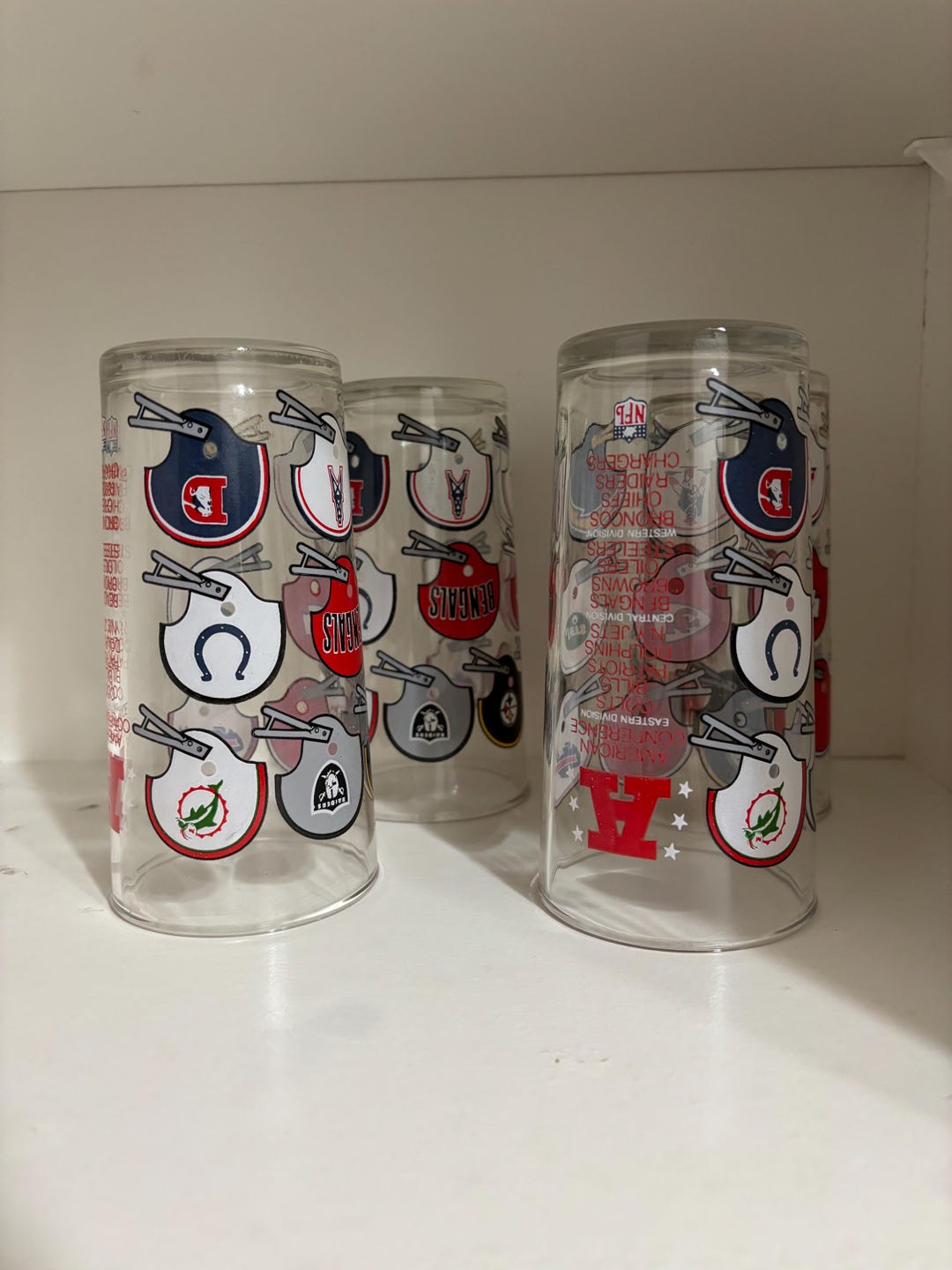 Vintage NFL Helmet Glass Drinking Cups - Etsy