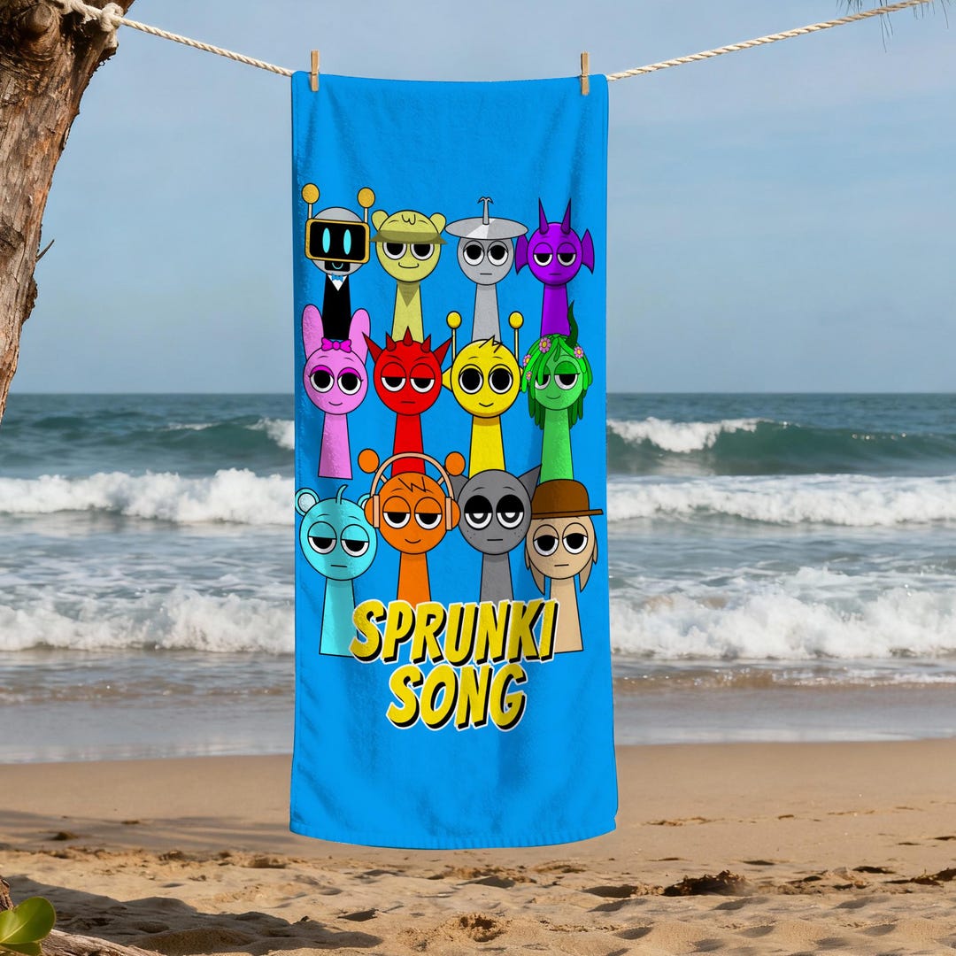 Personalized Sprunki Beach Towel, Custom Summer Towel, Bachelorette ...