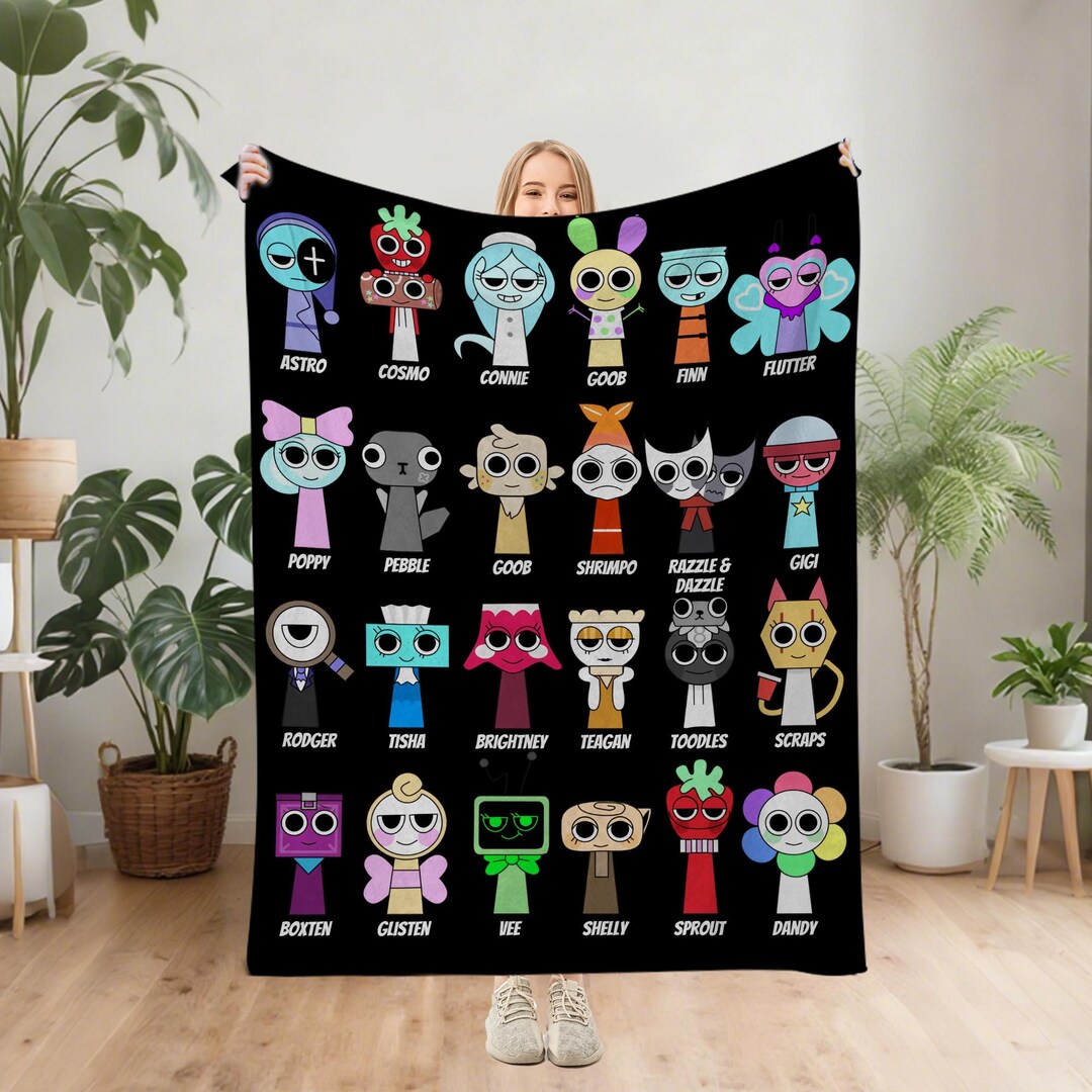 Personalized Sprunki Characters Blankets, Colorful Cartoon Game ...